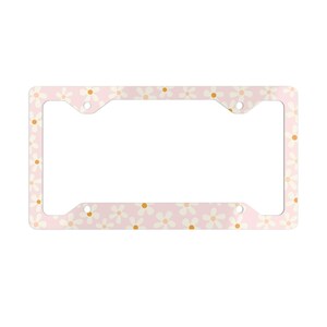 Pink License Plate Frame, Daisy License Plate Frame, Flower License ...
