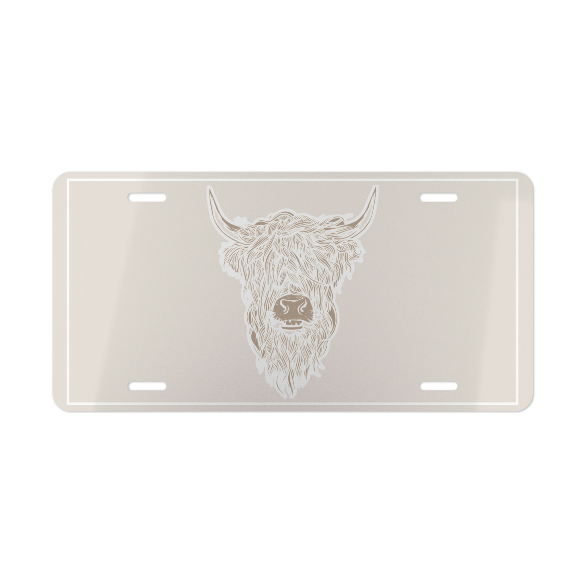 Cow Front License Plate, Western License Plate, Highland Cow Vanity ...