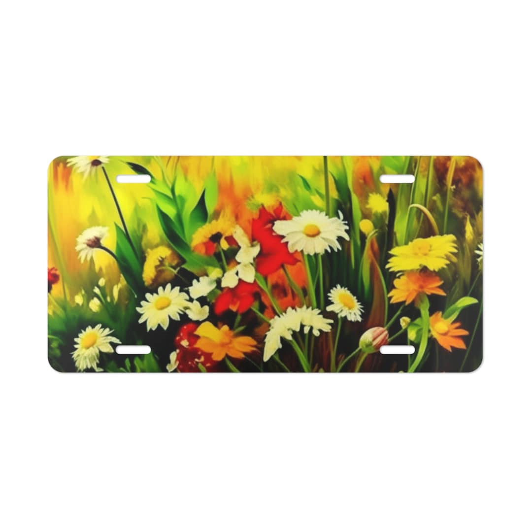 Colorful Flower License Plate Wildflower Vanity License - Etsy