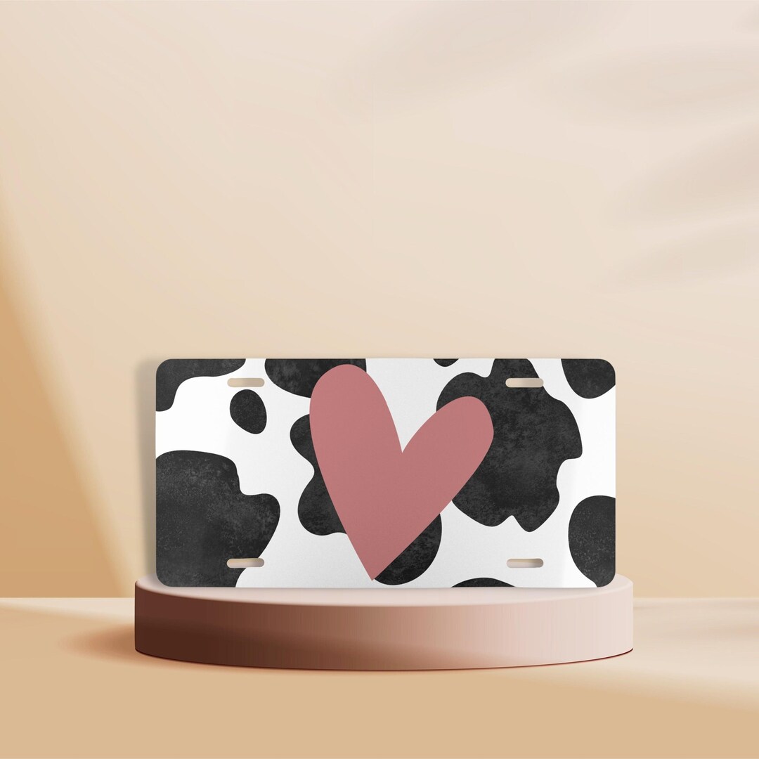 Cow Print Vanity License Plate, Western Front License Plate, Cow ...
