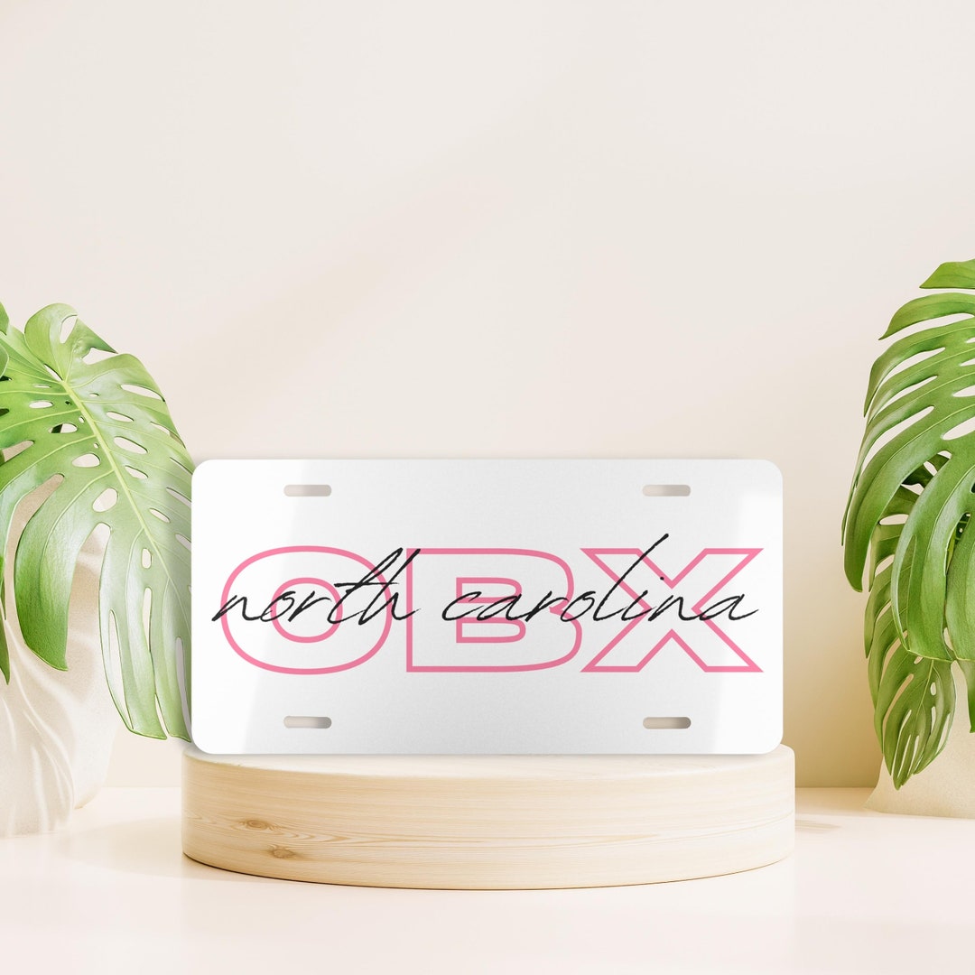 OBX License Plate, Pink License Plate, Coastal Front License Plate ...