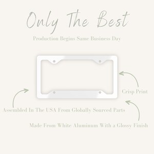 Daisy License Plate Frame, Custom Color License Plate Frame, Floral ...