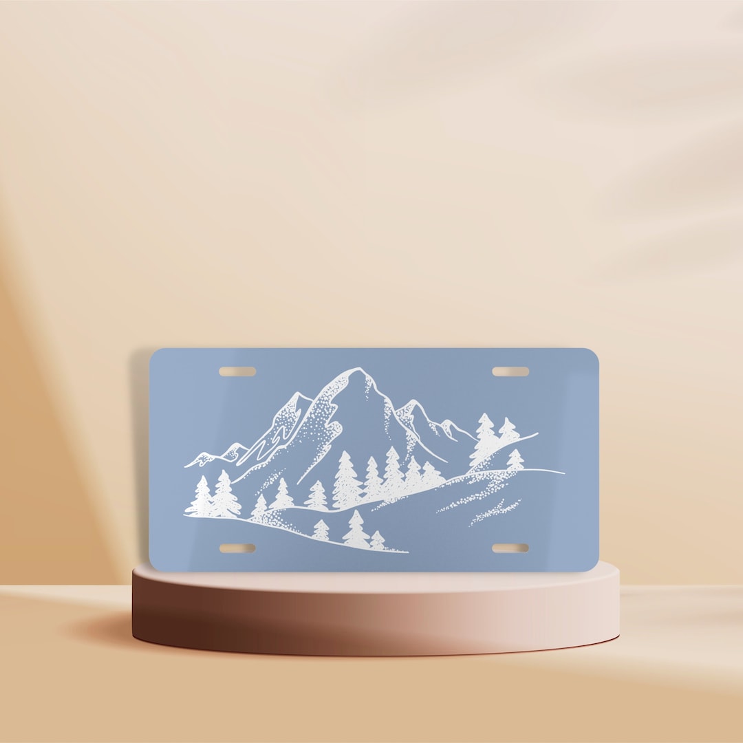 Mountain License Plate, Blue License Plate, Outdoors Vanity License ...