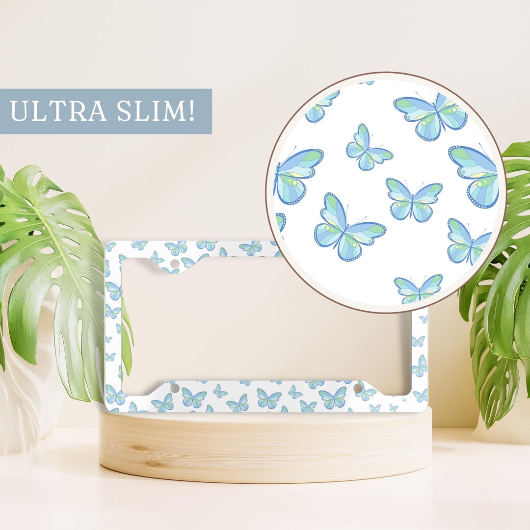 Butterfly License Plate Frame, Retro License Plate Frame, Cute Car ...