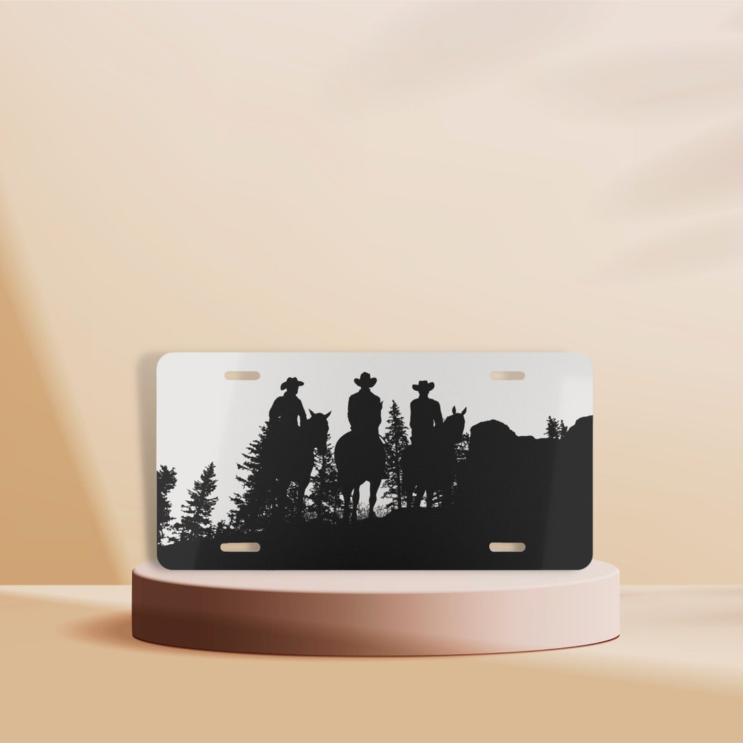 Cowboy Vanity License Plate, Cowboy Silhouette Front License Plate ...