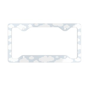 Cloud License Plate Frame, Blue License Plate Frame, Trendy License ...