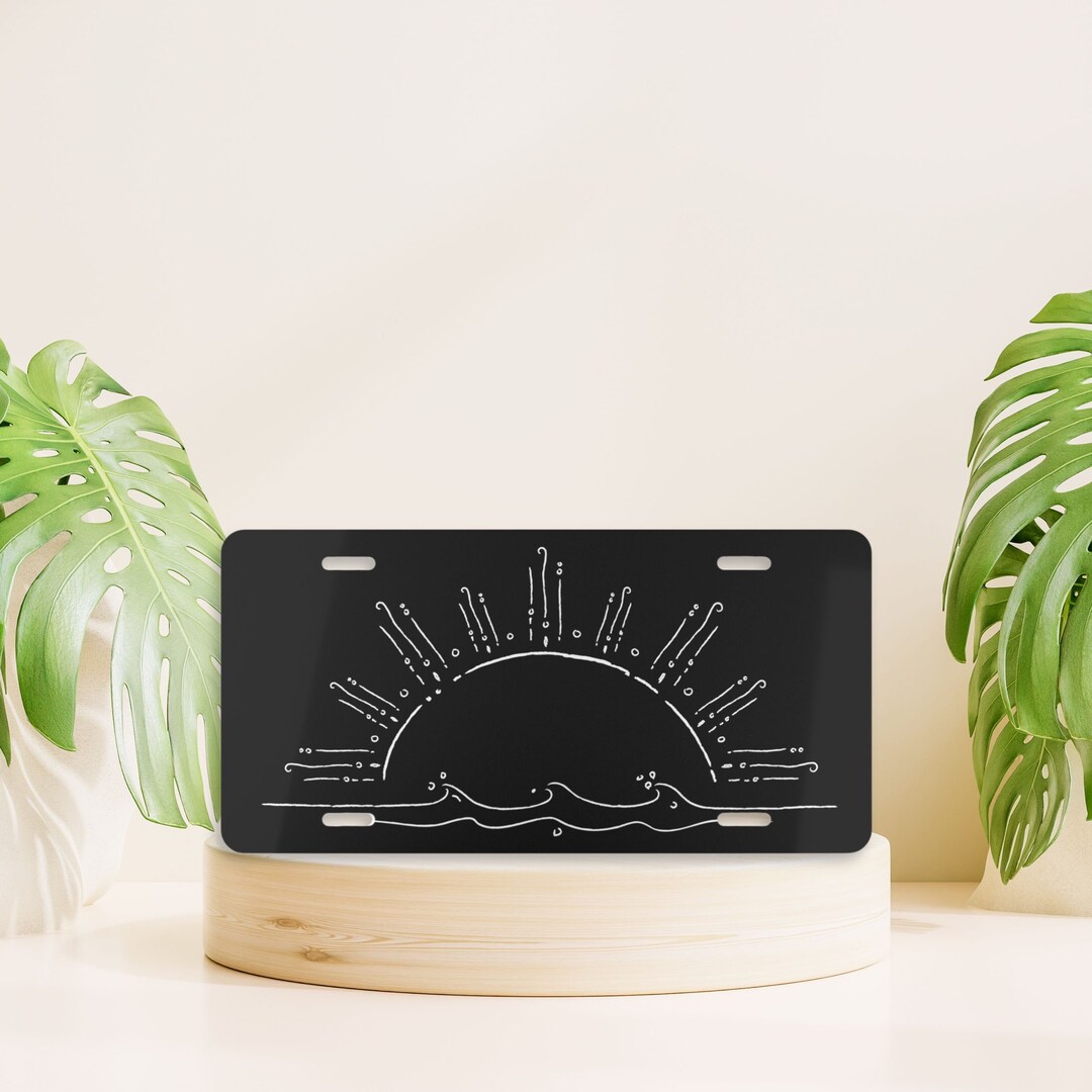 Boho Sunshine License Plate, Coastal Vanity License Plate, Front ...