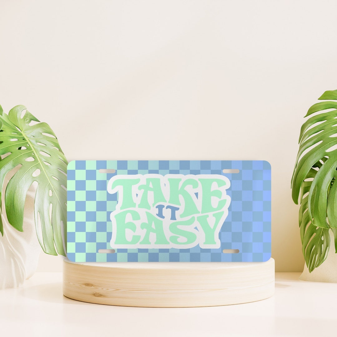 Retro License Plate, Gradient License Plate, Blue Front License Plate ...