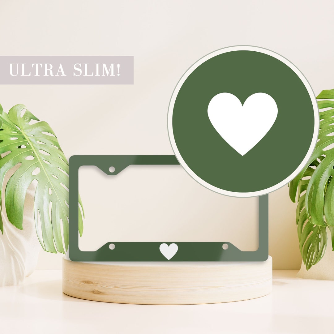 Green License Plate Frame, Heart License Plate Frame, Girls License ...