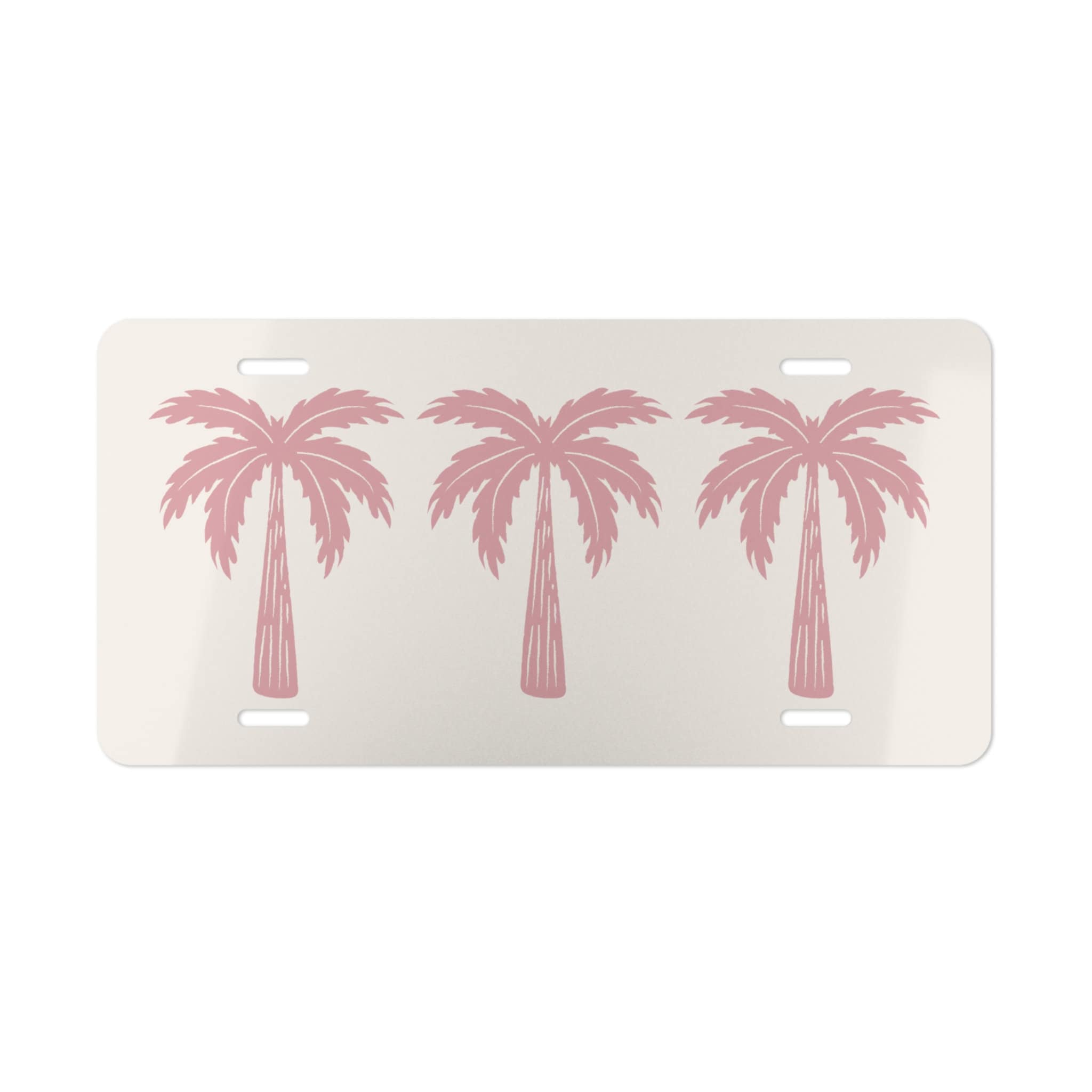 White and Pink License Plate Palm Tree Vanity License Plate - Etsy