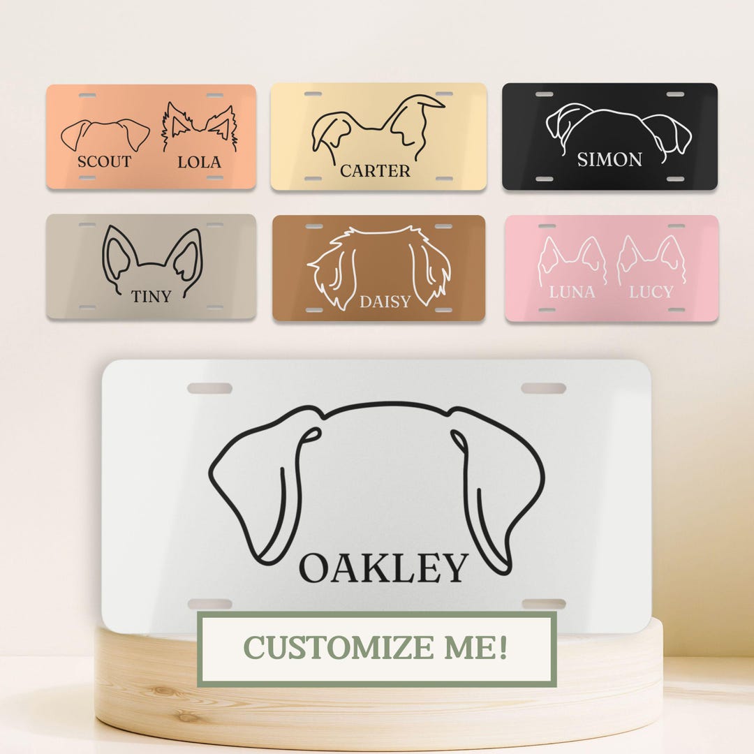 Custom Dog License Plate, Dog Lover Gift, Custom Dog Name Gift, Cute ...