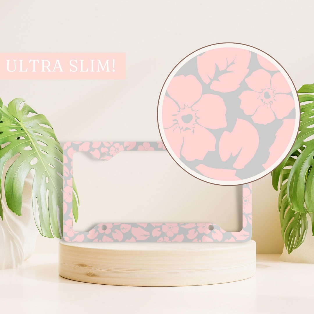 Tropical Flower License Plate Frame, License Plate Holder, Cute License ...