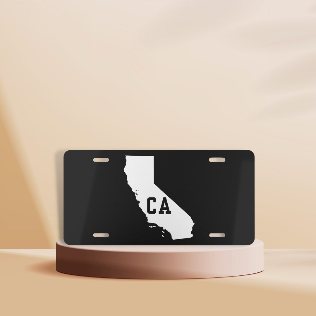 California License Plate, Black Front License Plate, California Decor ...