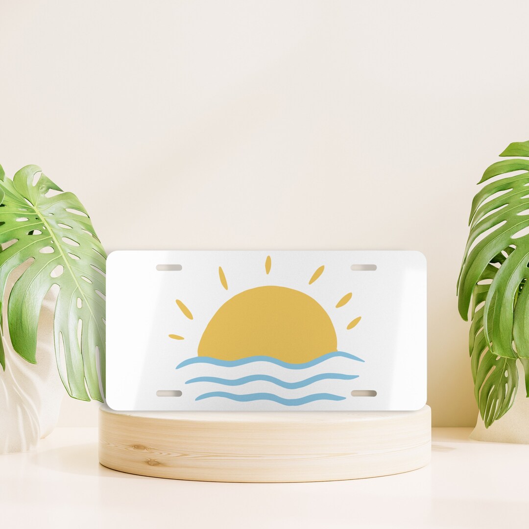 Simple Sunshine License Plate, Cute Front License Plate, Trendy Beach ...