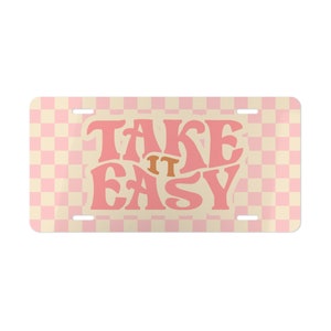 Retro License Plate, Pink License Plate, Colorful Vanity License Plate ...