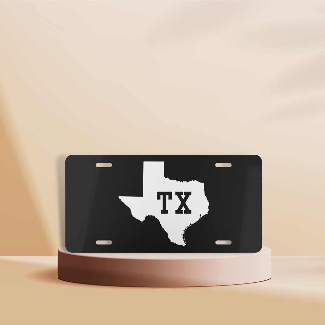 Texas License Plate, Black Front License Plate, Texas Decor, Cute Car ...
