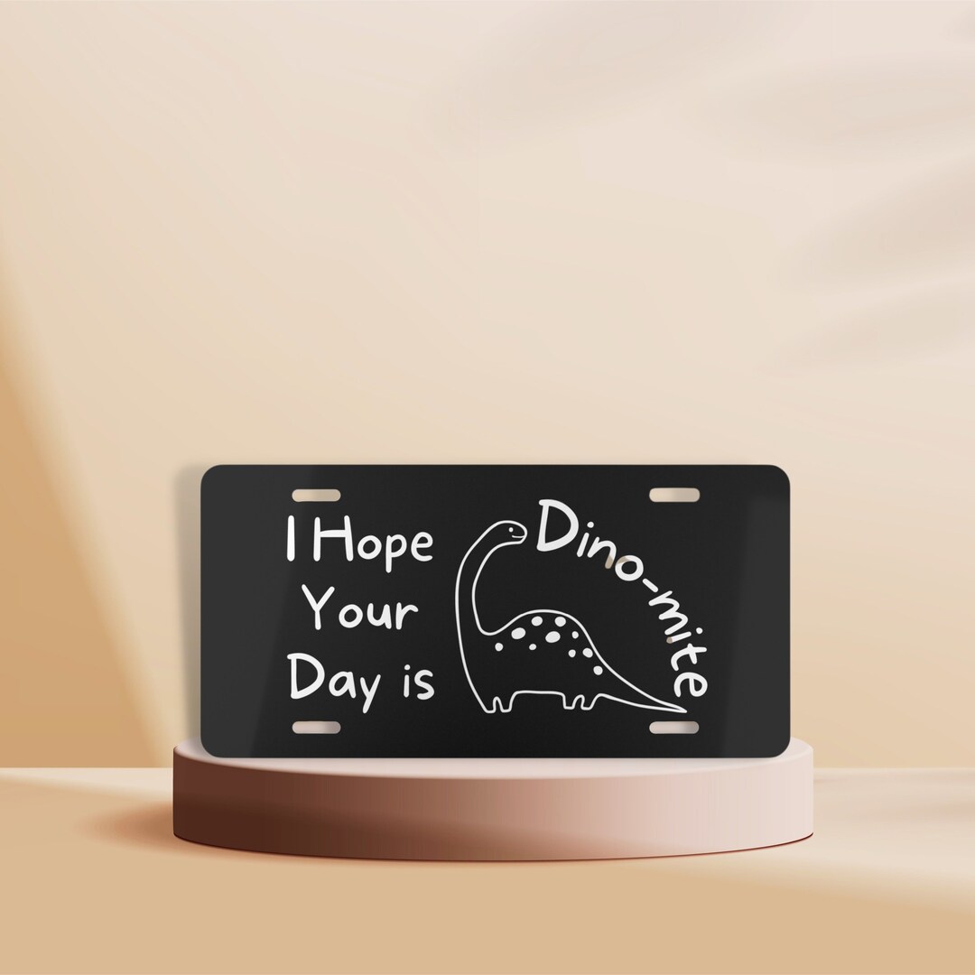 Funny License Plate, Dinosaur Front License Plate, Cute Front License ...