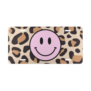 Cheetah Print Vanity License Plate, Smiley Face License Plate, Girls ...