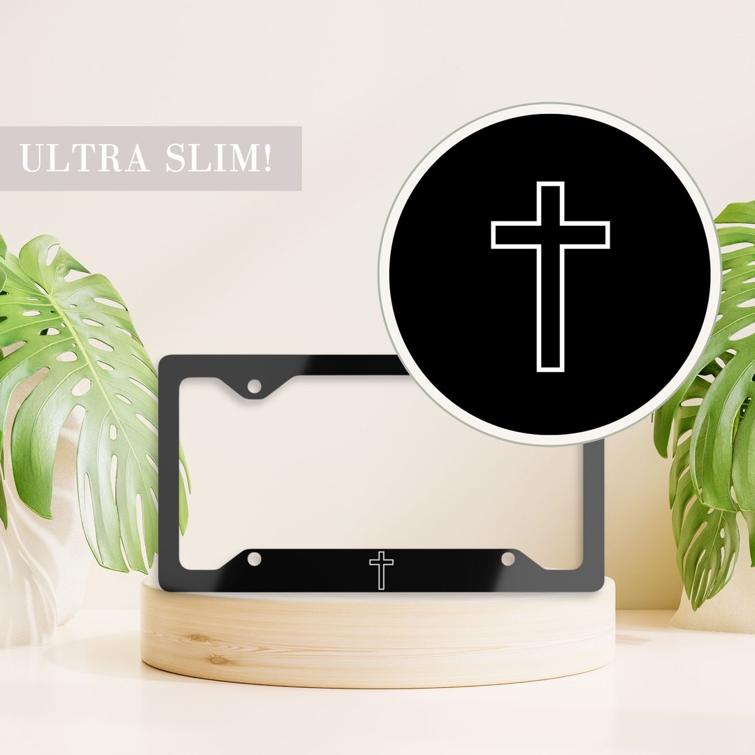 Christian License Plate Frame, Black License Plate Frame, Cross License ...