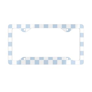 Blue Checker Print License Plate Frame, Retro License Plate Holder ...