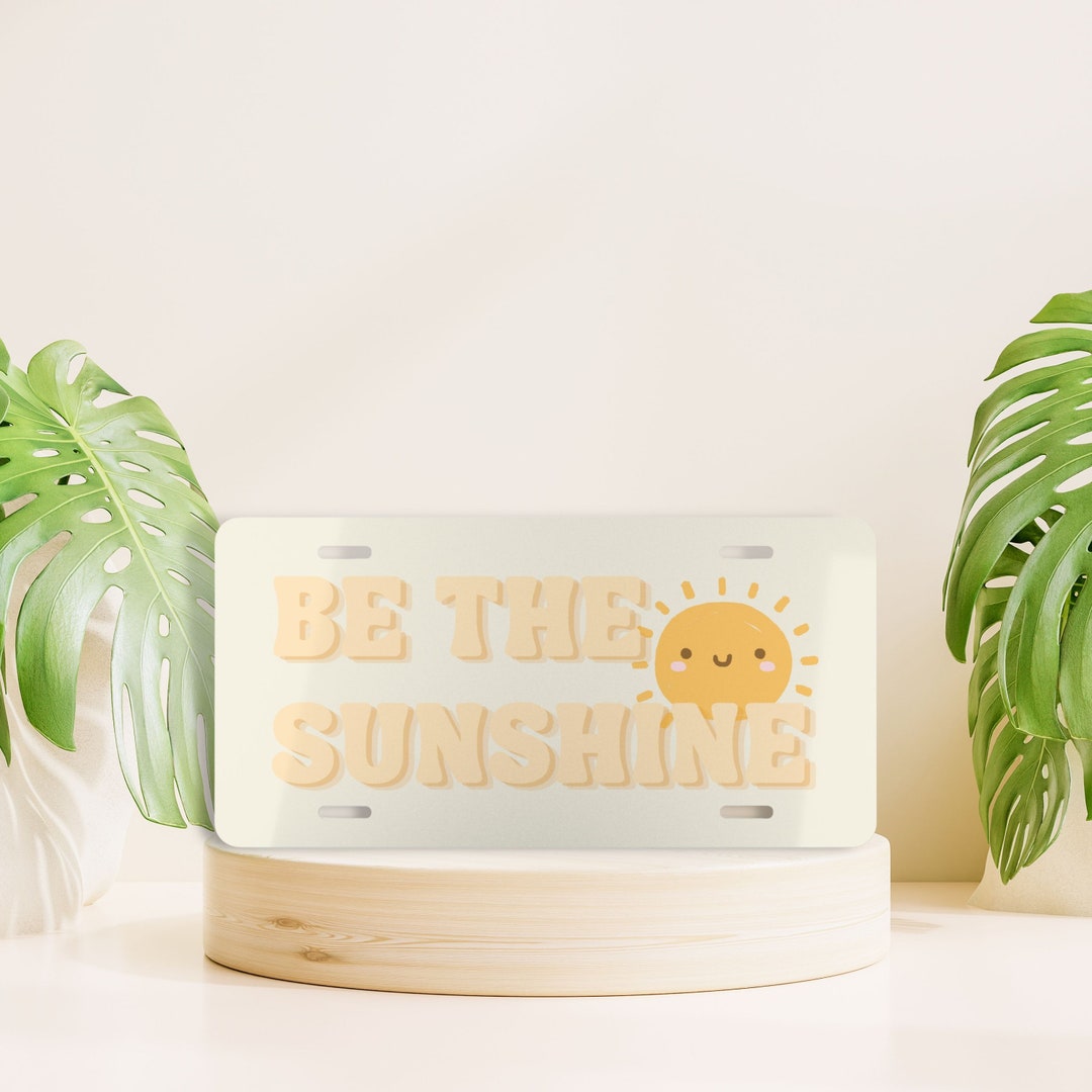 Positivity License Plate, Sunshine Front License Plate, Cute Car ...