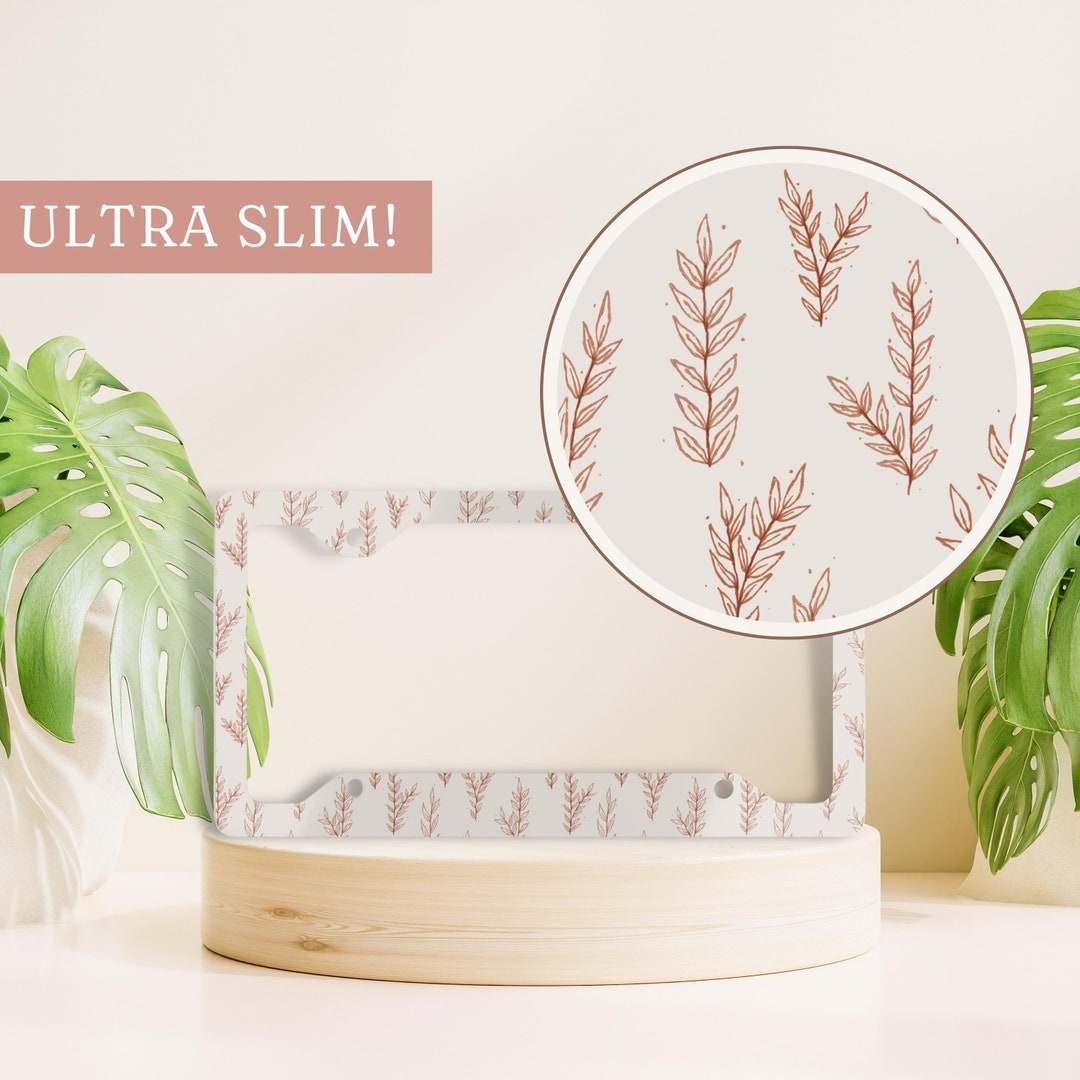 Leaf License Plate Frame, Minimal License Plate Frame, Vanity Plate ...