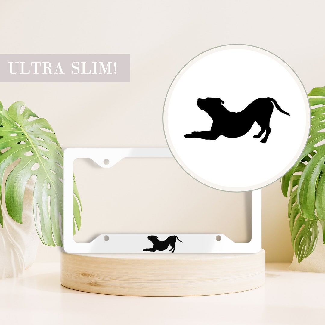 Dog Mom License Plate Frame, Cute Dog License Plate Holder, White ...