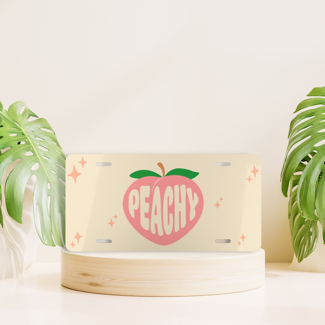 Peachy License Plate, Pink License Plate, Girly License Plate, Vanity ...