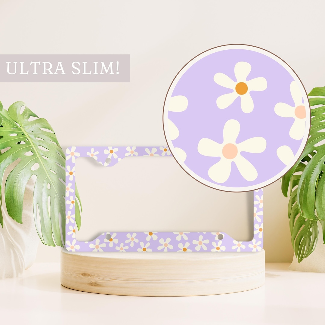 Purple Daisy License Plate Frame, Cute Car Accessory, Girls License ...