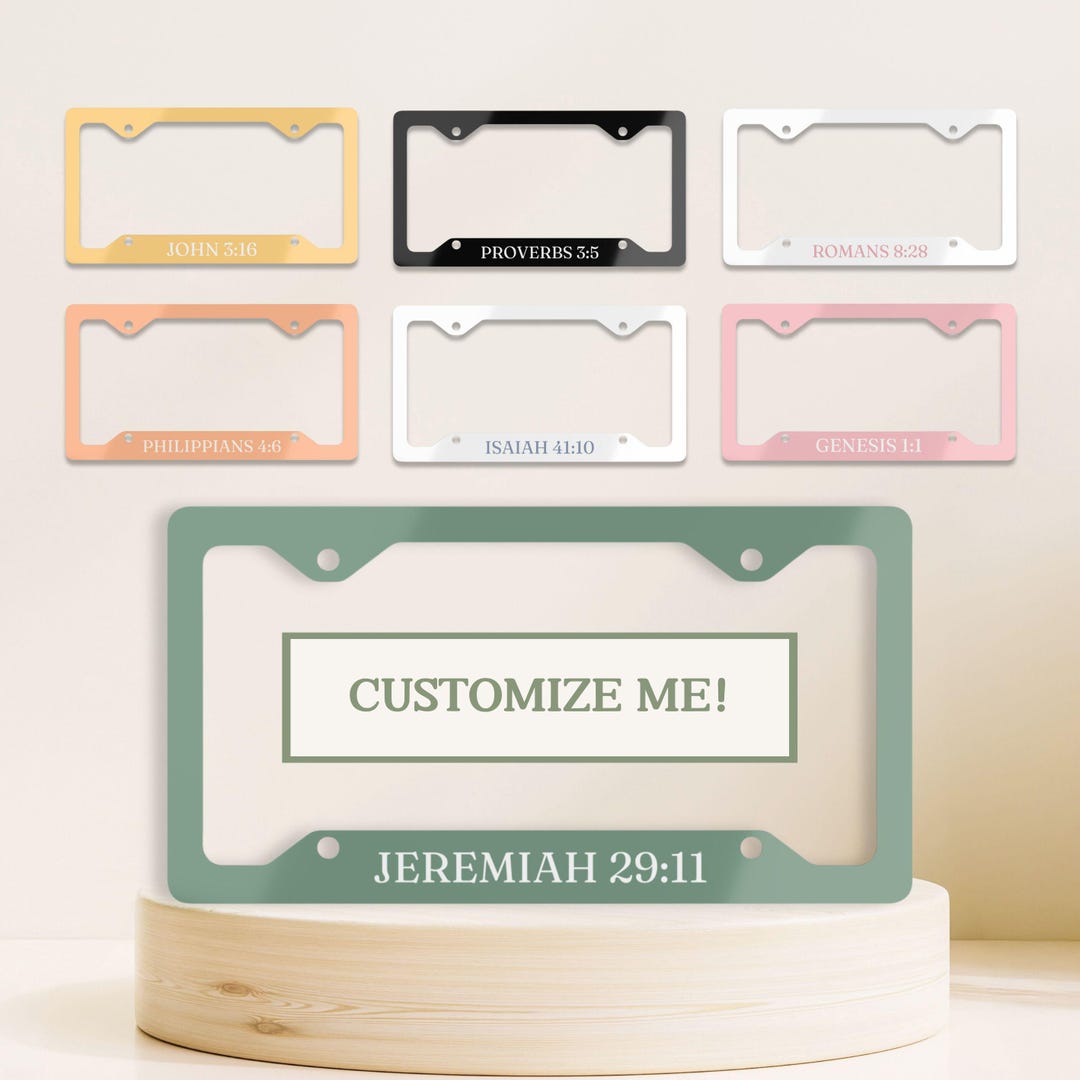 Custom Bible Verse License Plate Frame, Custom Christian License Plate ...