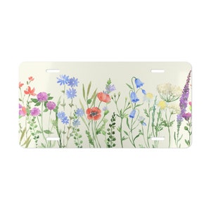 Wildflower License Plate, Cute Floral License Plate, Cute Car Accessory ...