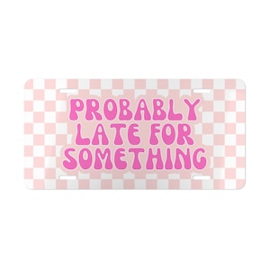 Pink Funny License Plate, Retro License Plate, Pink Front License Plate ...