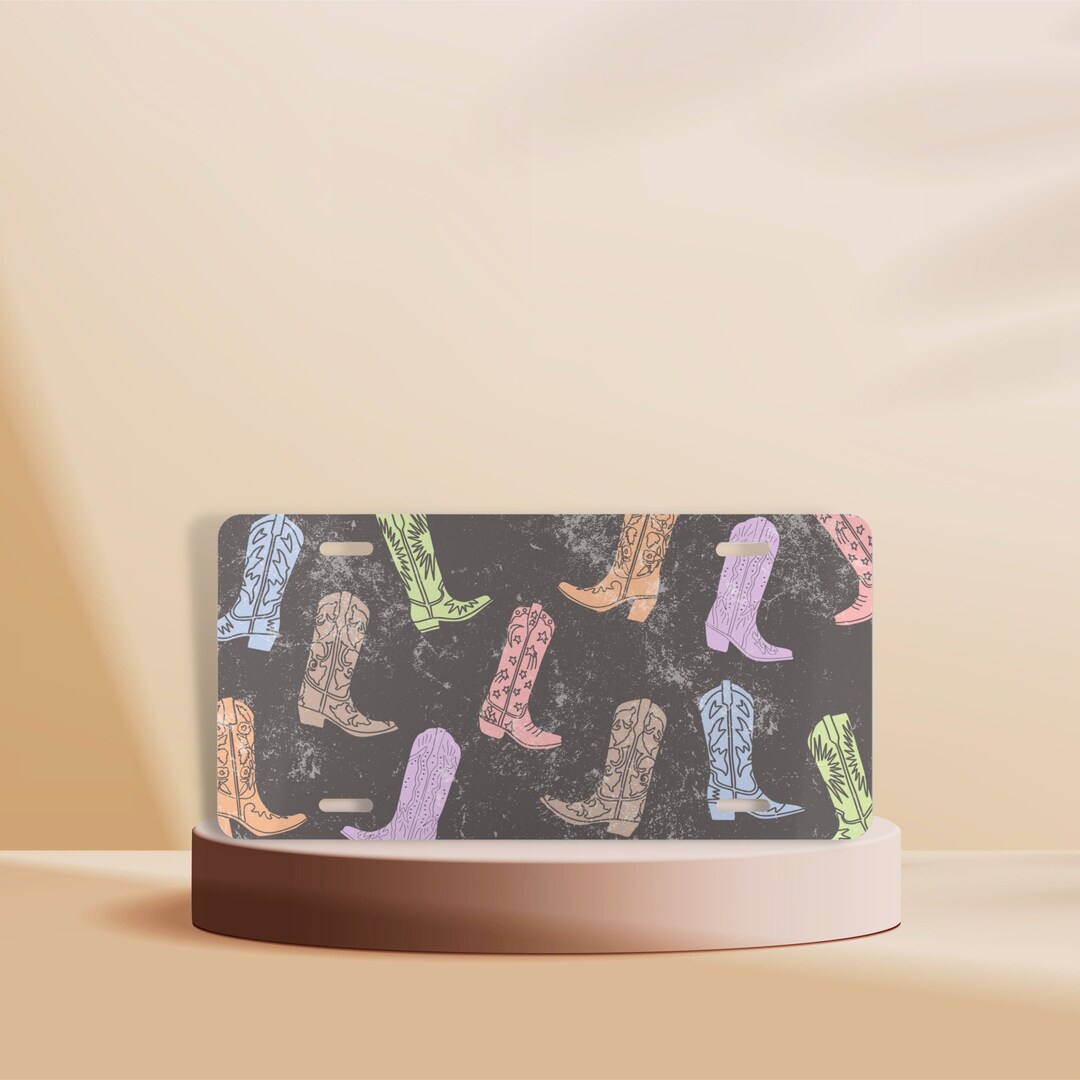 Cowgirl Boots License Plate, Western Front License Plate, Colorful ...