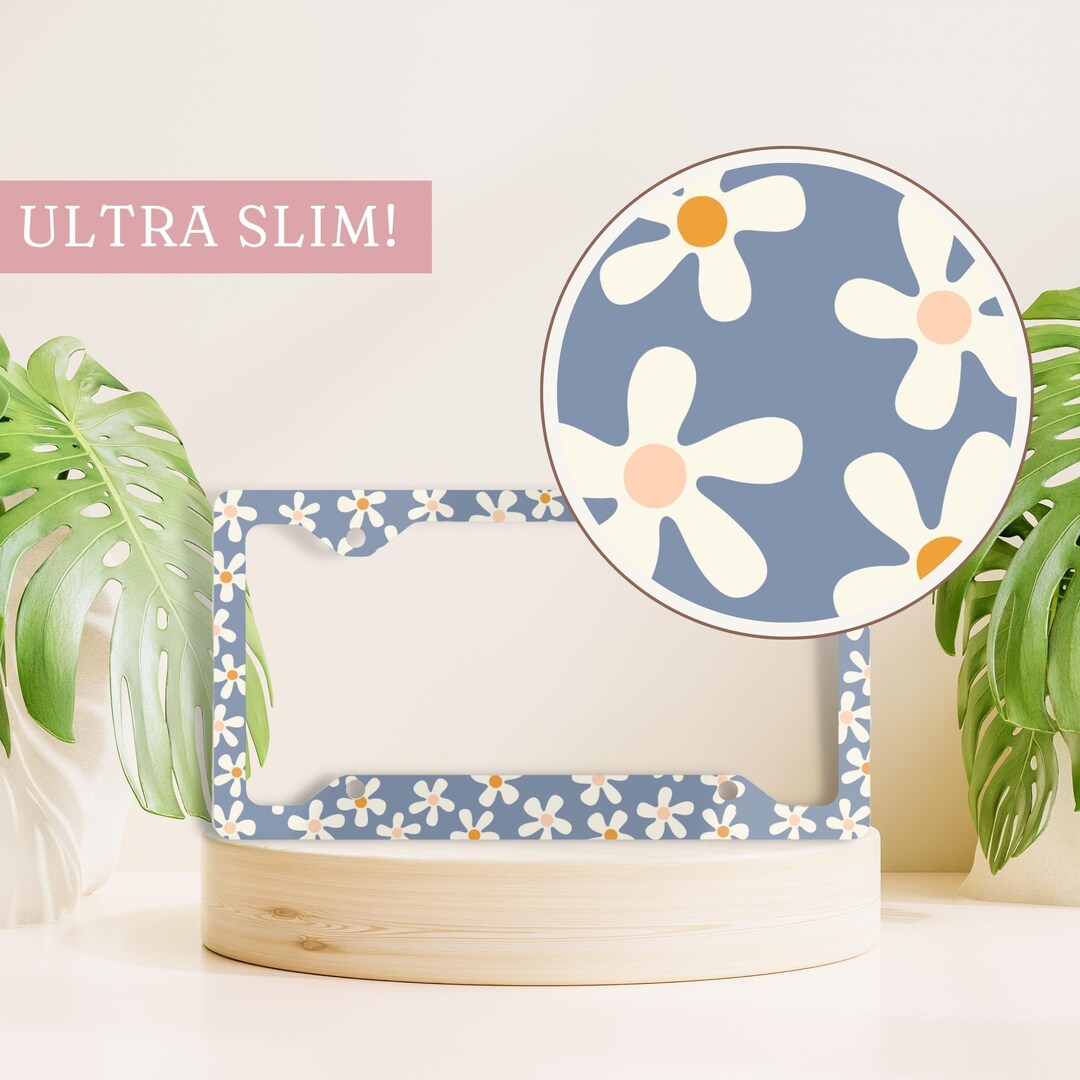 Daisy License Plate Frame, Blue License Plate Frame, Cute Car Accessory ...
