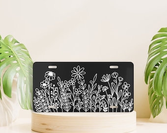 Cool Punk Checkered Skull License Plate Unique Car Accessories for Him ...