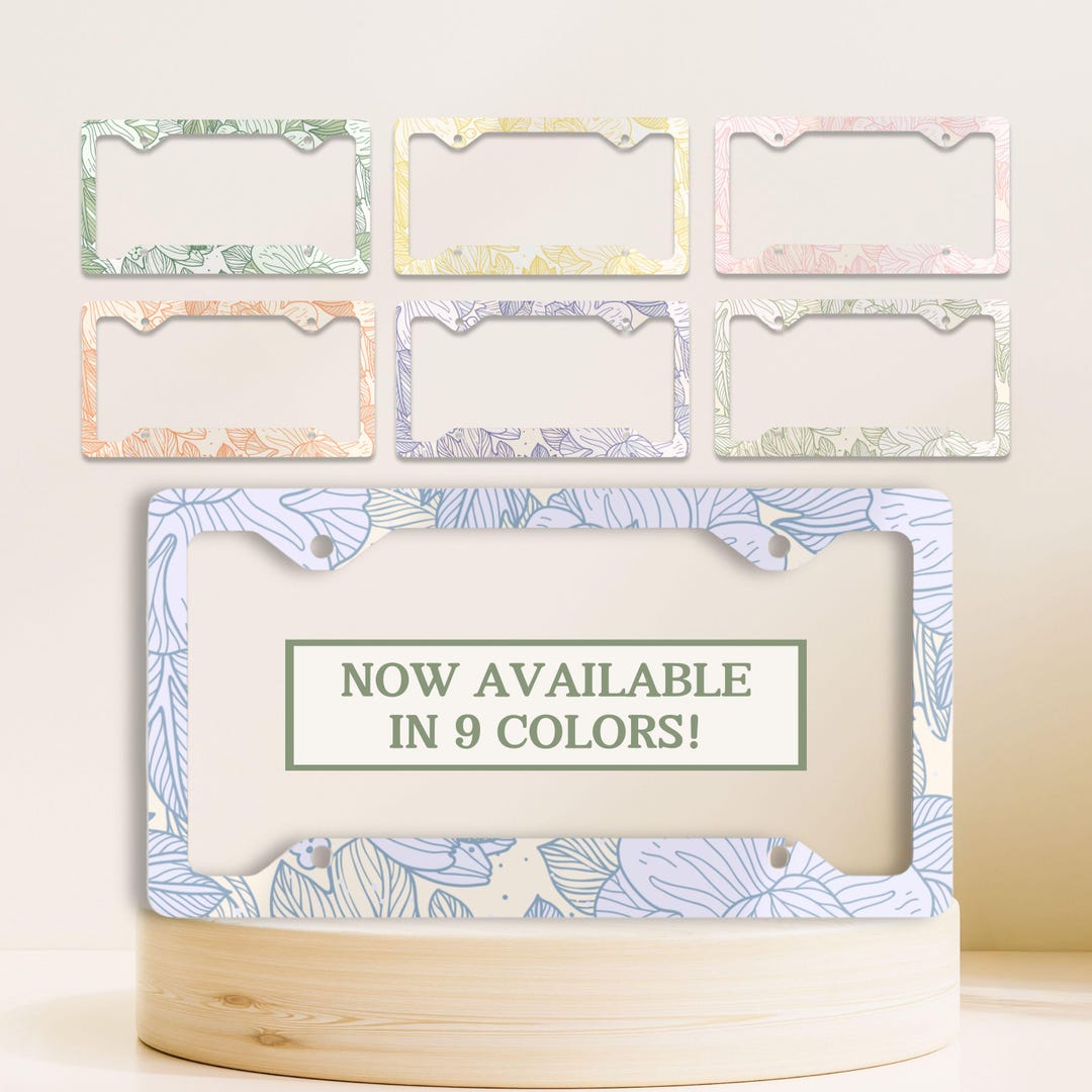 Floral License Plate Frame, Colorful License Plate Frame, Girly License ...