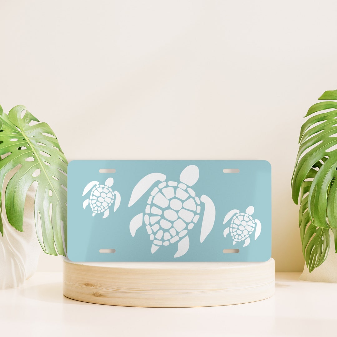 Turtle License Plate, Blue Front License Plate, Coastal Vanity License ...