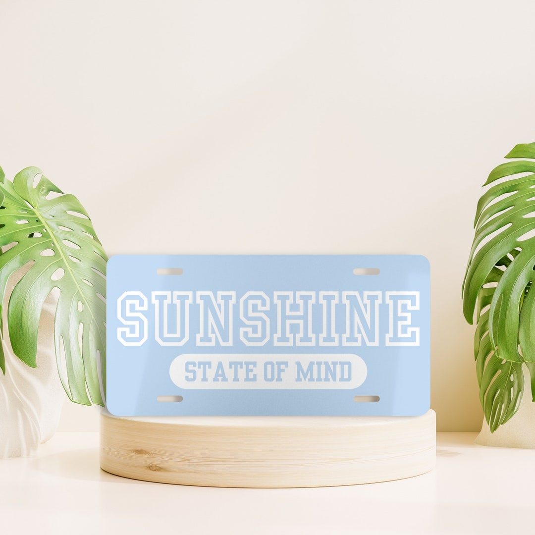 Sunshine License Plate, Summer License Plate, Light Blue Front License ...