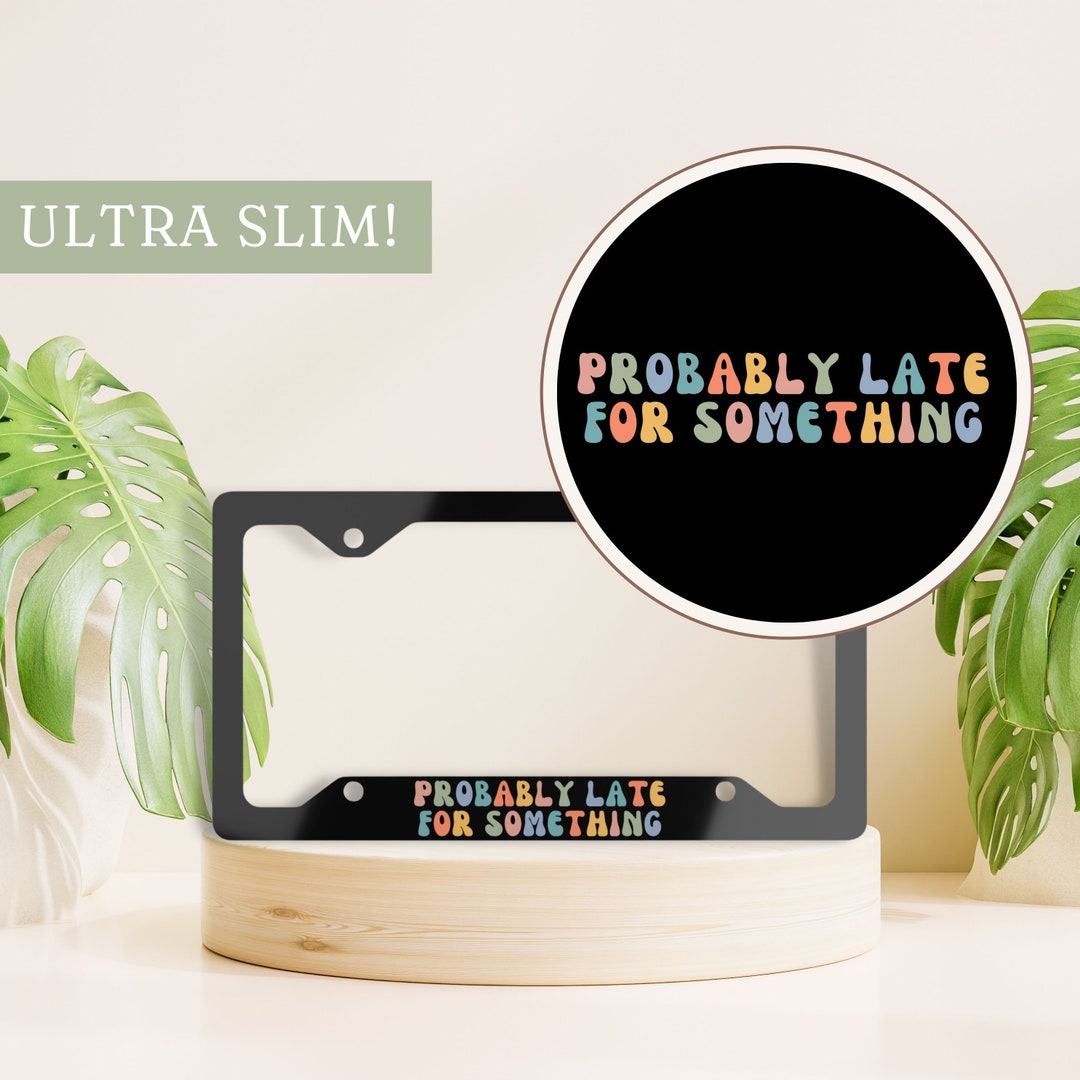 Retro Metal License Plate Frame, Funny License Plate, Black License ...