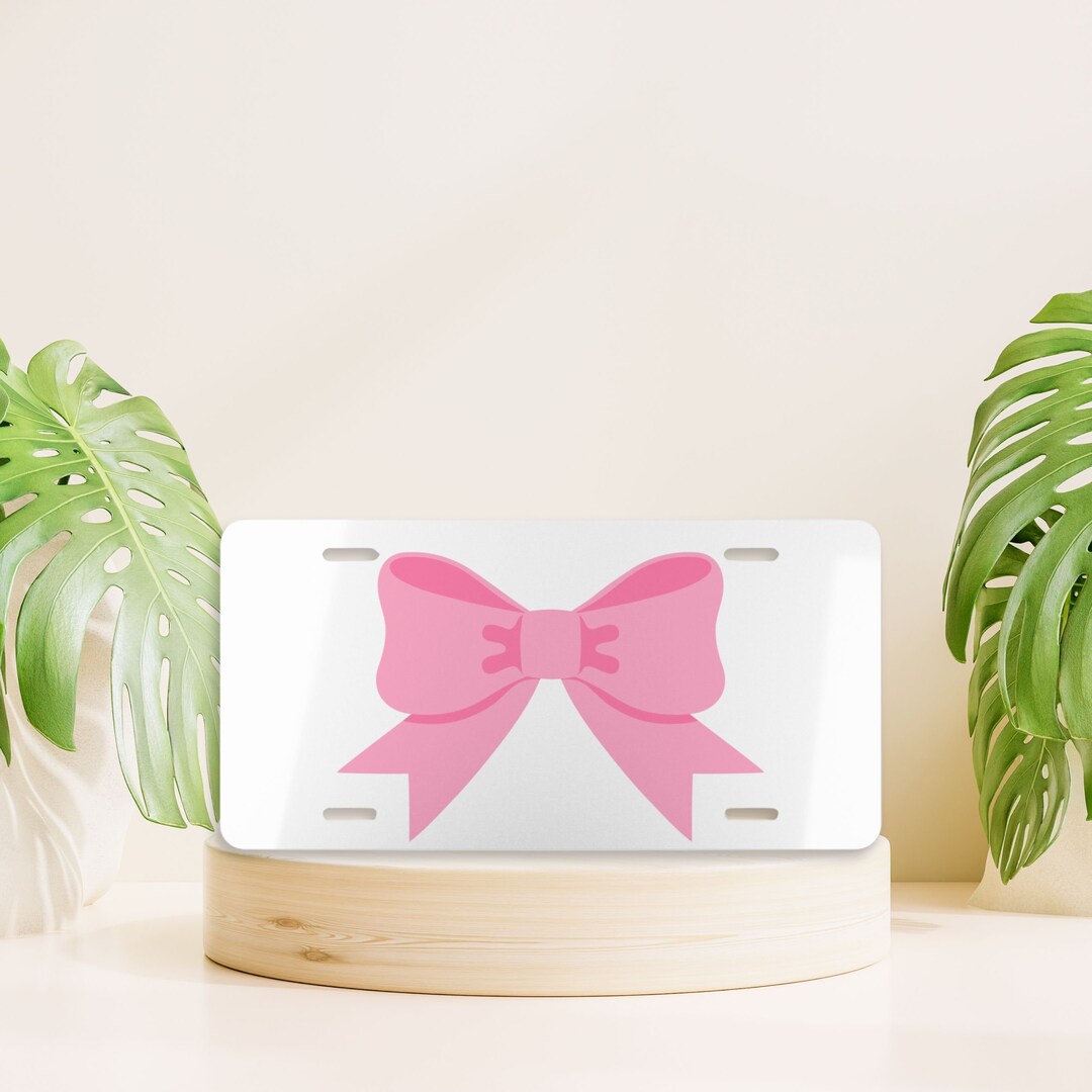 Pink Bow License Plate, Girly Front License Plate, Cute Car Accessory ...