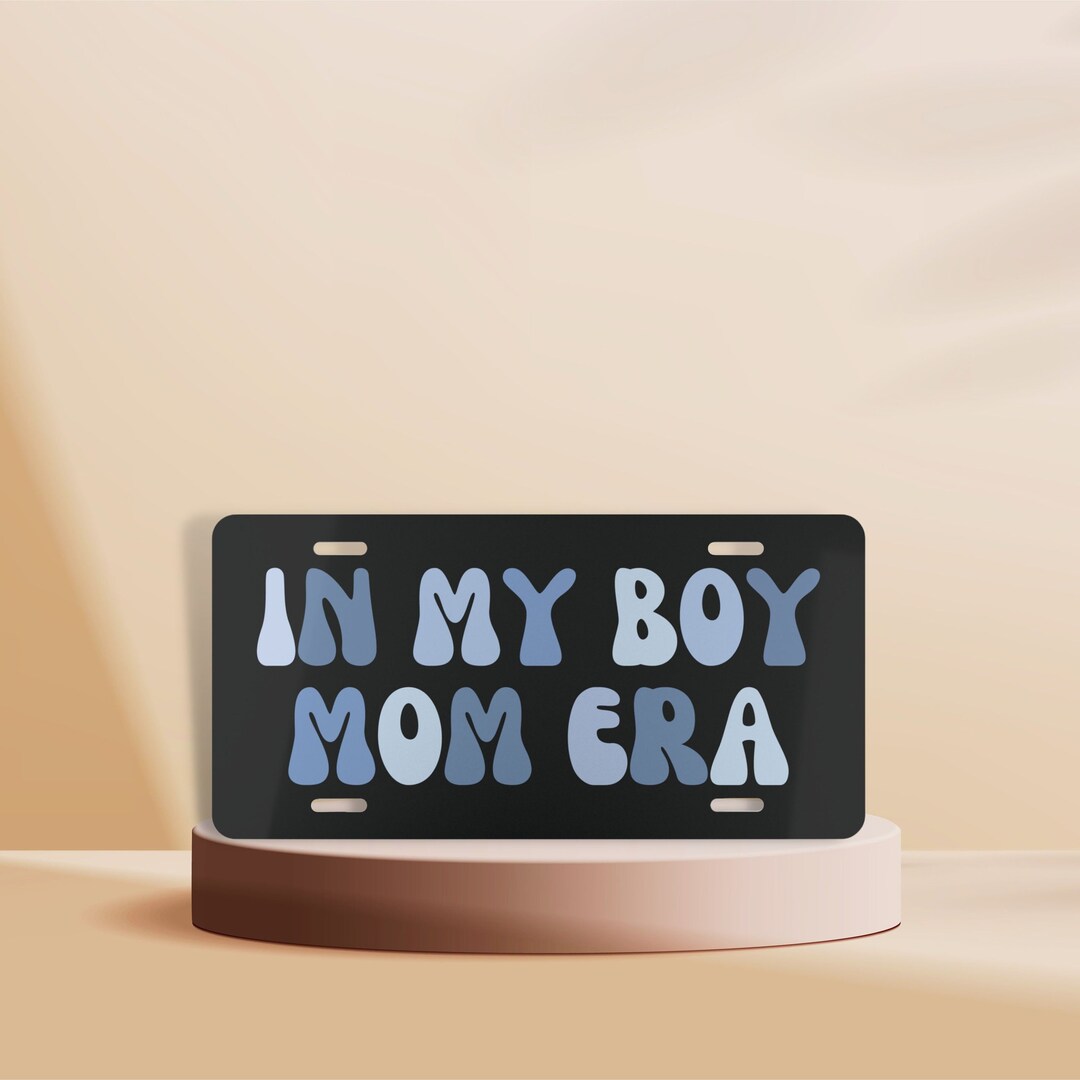 Boy Mom License Plate, Blue Front License Plate, Boy Mom Era Accessory ...