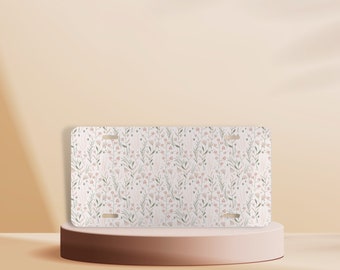 Pink Flower License Plate Frame Cute License Plate Frame - Etsy