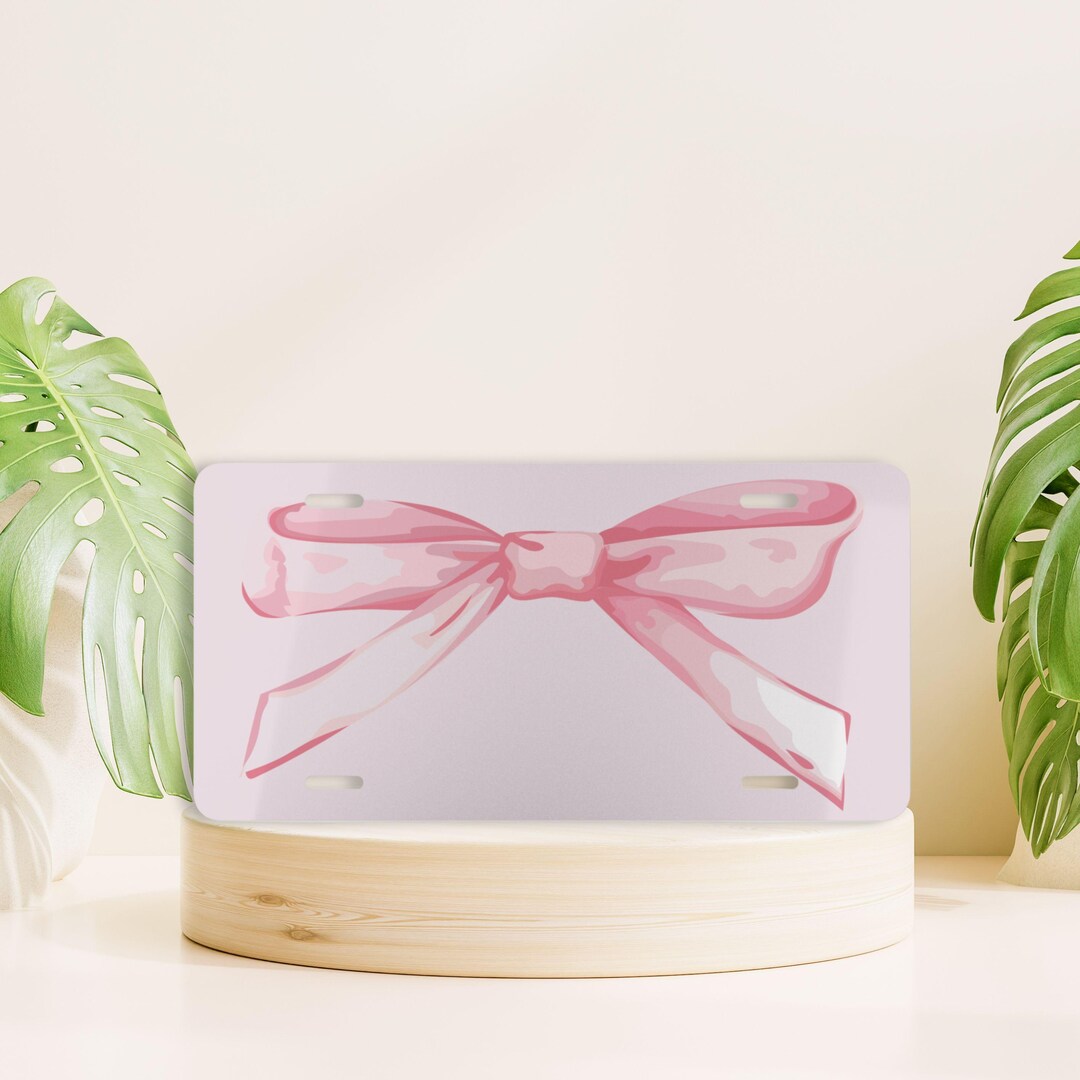 Pink Bow License Plate, Coquette Aesthetic License Plate, Girly Front ...
