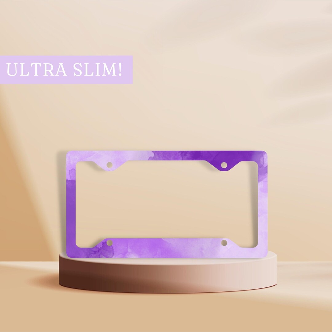 Purple Watercolor License Plate Frame, Purple License Plate Holder ...