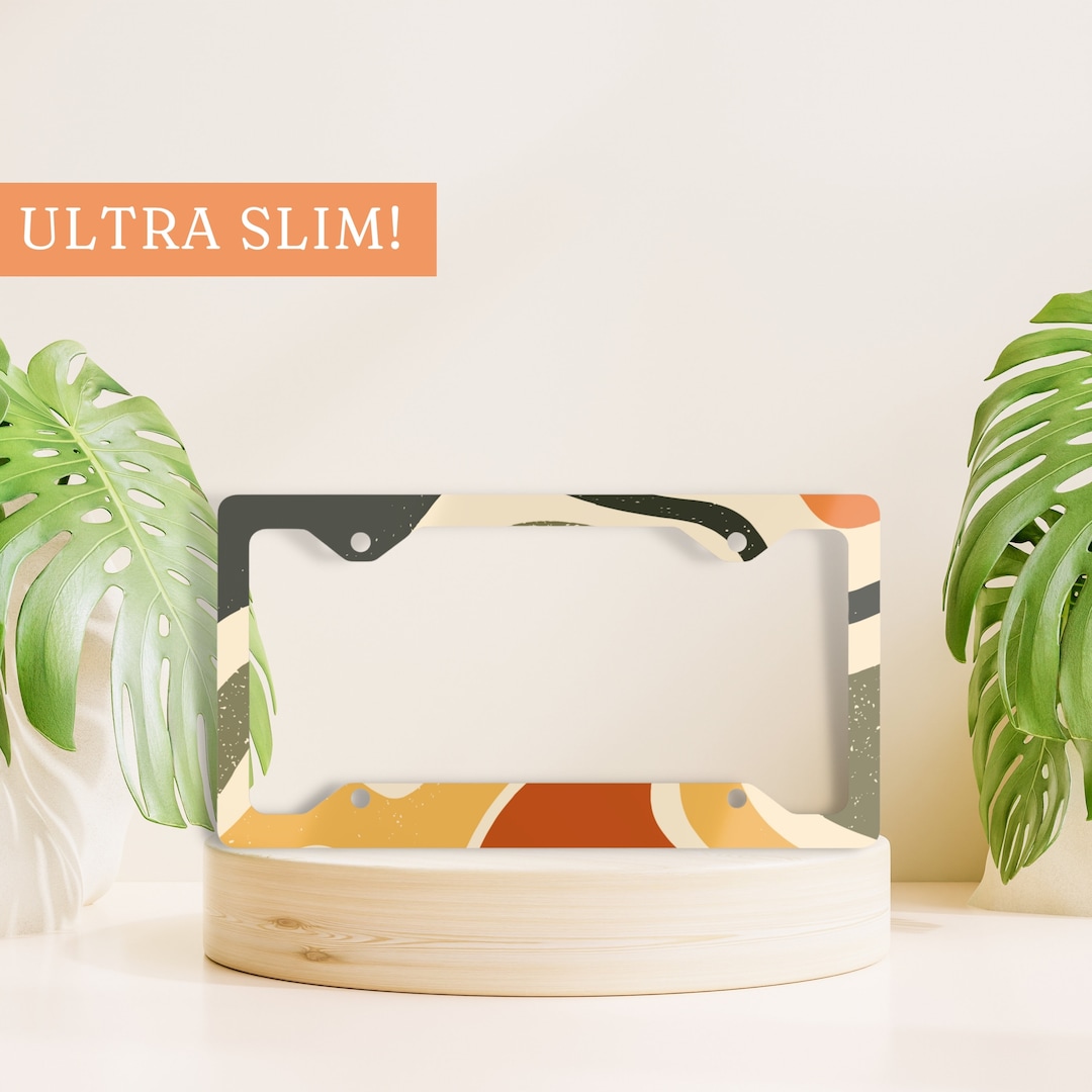 Abstract License Plate Frame, Retro License Plate Frame, Colorful ...