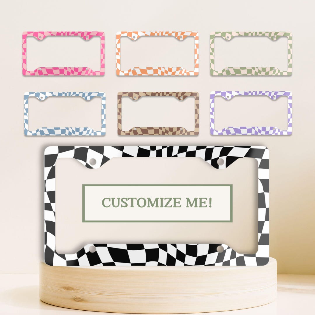 Custom License Plate Frame, Retro License Plate Frame, Custom Color ...