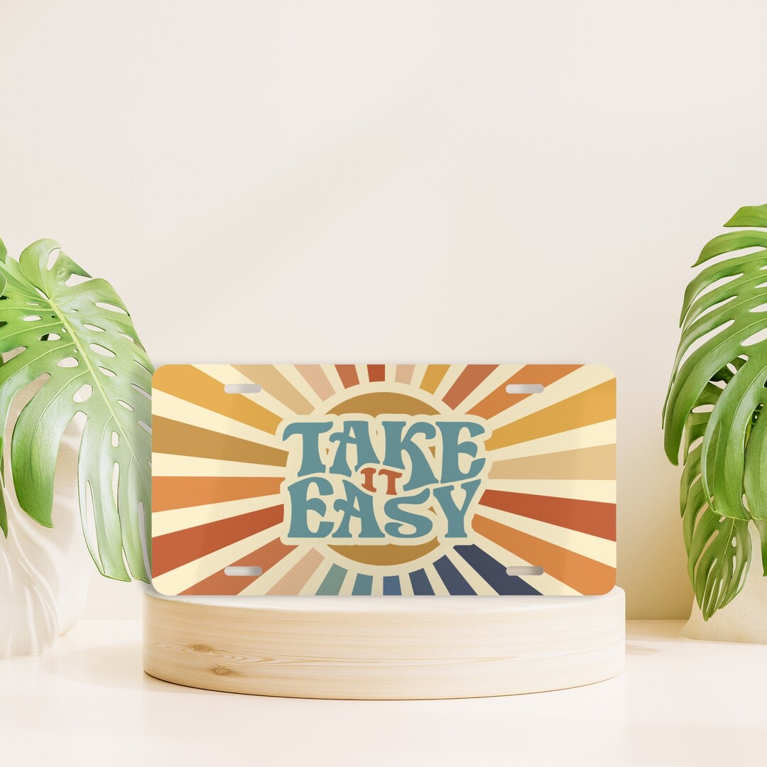 Retro Sunshine License Plate, Front License Plate, Boho License Plate ...