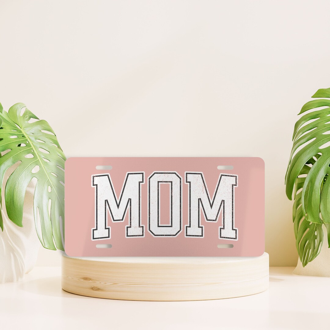 Retro Pink License Plate, Mom Front License Plate, New Mom Gift, Pink ...