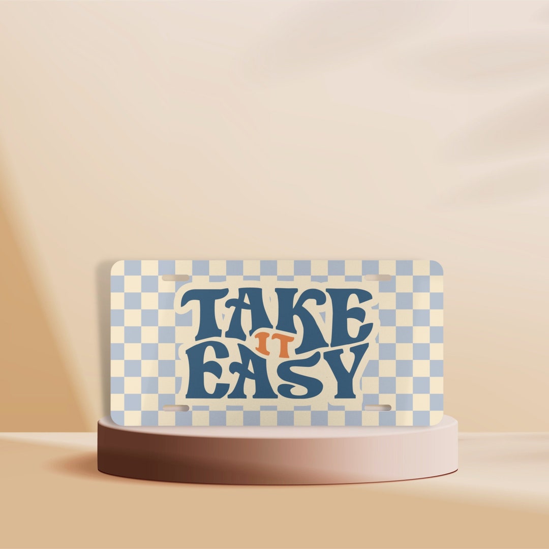 Retro License Plate, Blue License Plate, Colorful Vanity License Plate ...