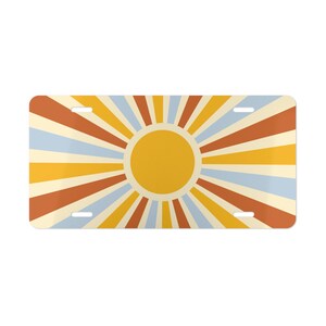 Retro Sunshine License Plate, Multicolor Vanity License Plate, Sunshine ...